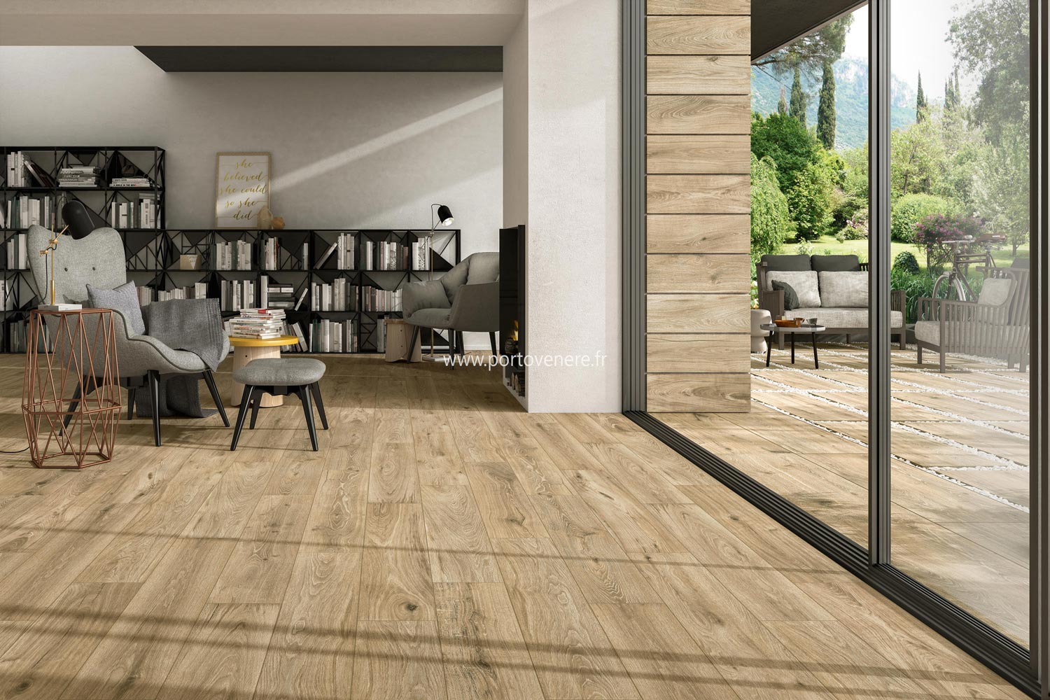 lames aspect parquet bois en céramique | LUCERNE- Porto Venere