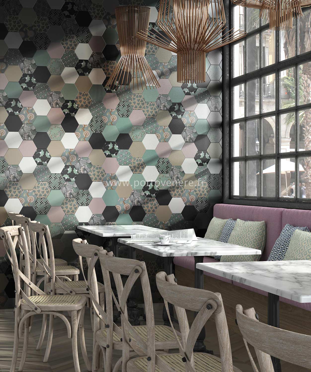 Carrelage hexagonal aspect carreau ciment HEXAGONAL - Porto Venere